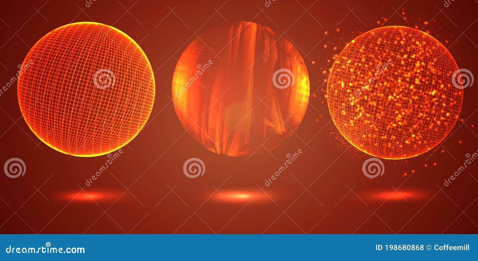 A Volume Luminous Sphere on a Dark Background. Abstract Vector Object ...