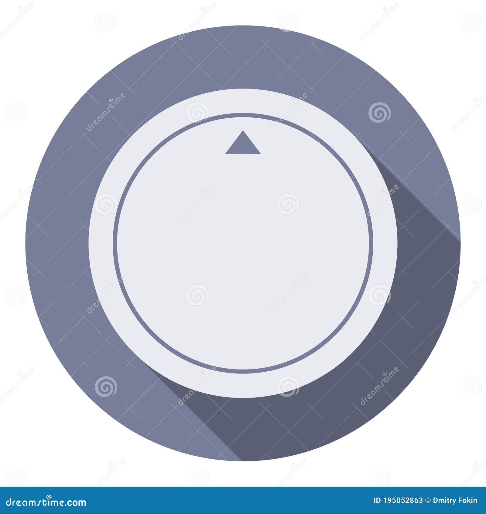 Volume Music Control Knob Icon. Dial Knob UI Element, Flat Design Style ...