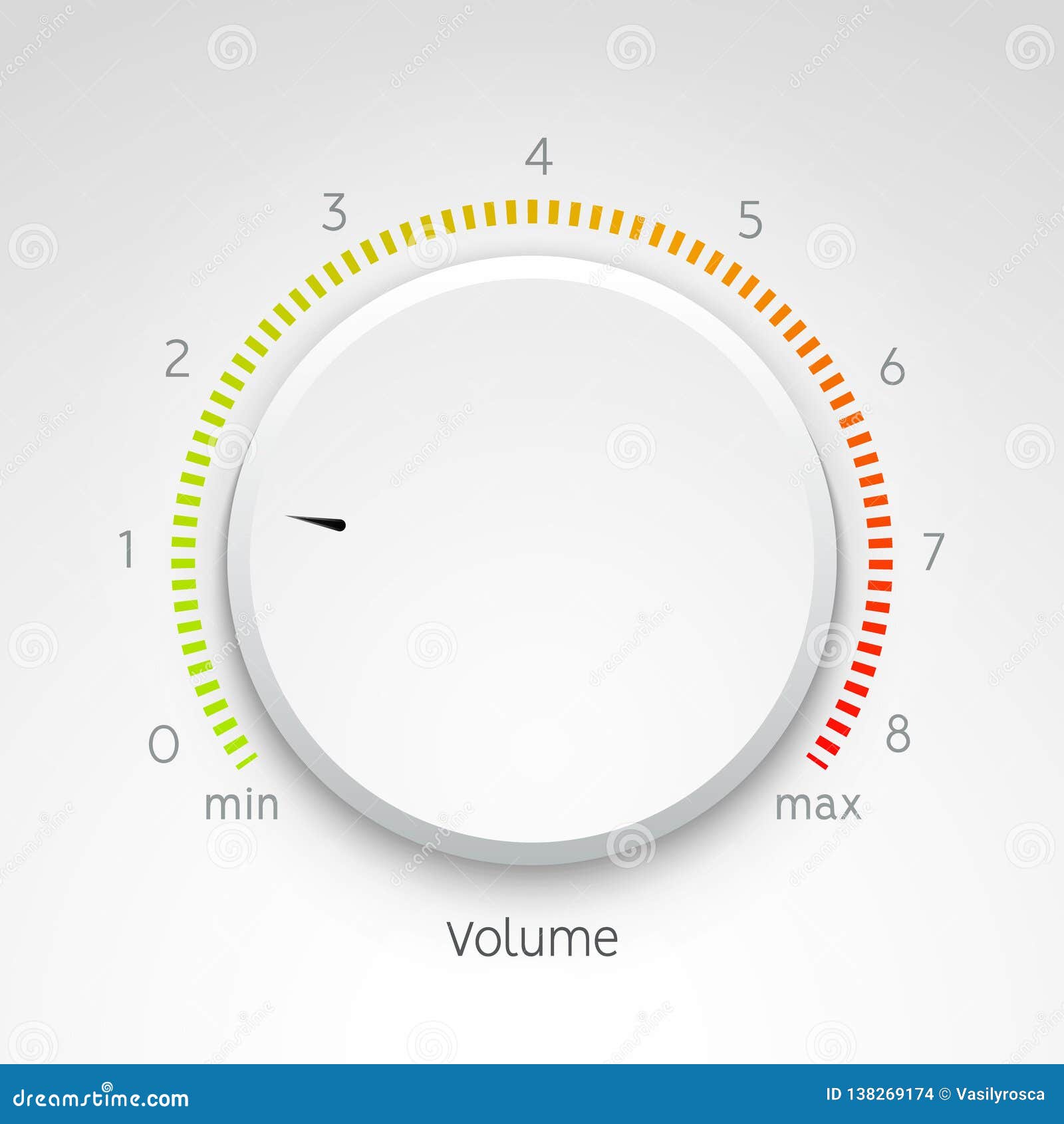 Volume Music Control Knob Icon Panel. Audio Knob Element Interface ...
