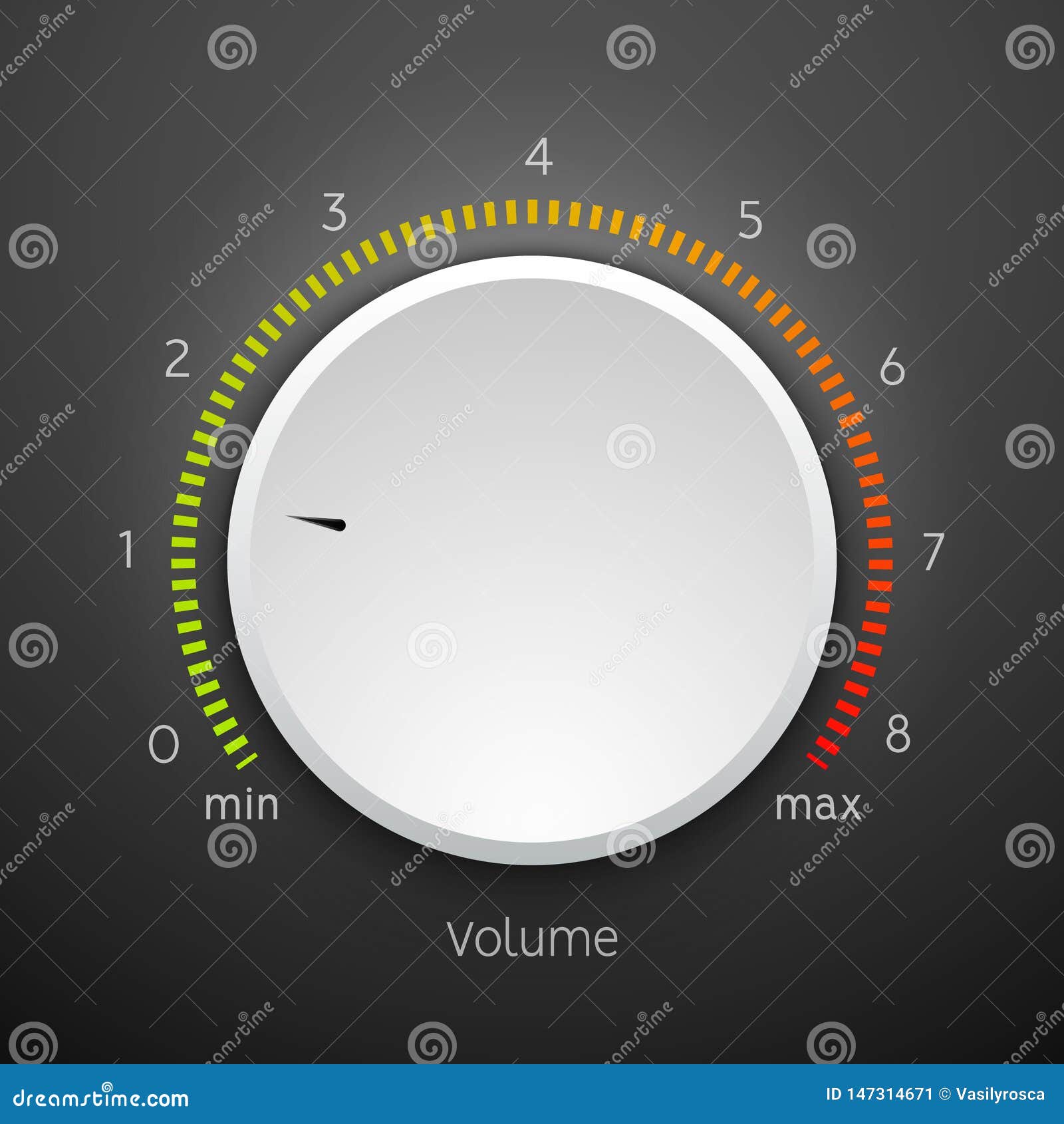 Volume Music Control Knob Icon Panel. Audio Knob Element Interface ...