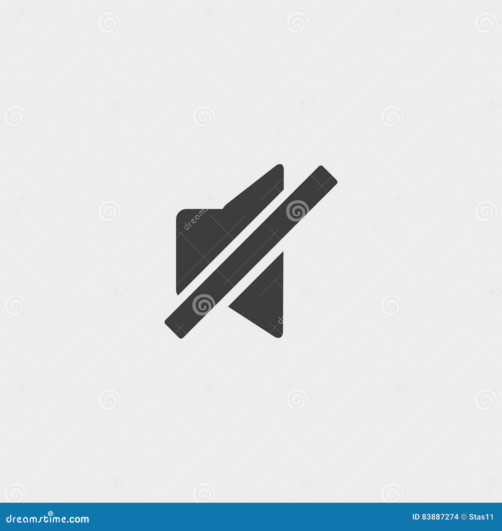 Volume Off Icon in a Flat Design in Black Color. Vector Illustration ...