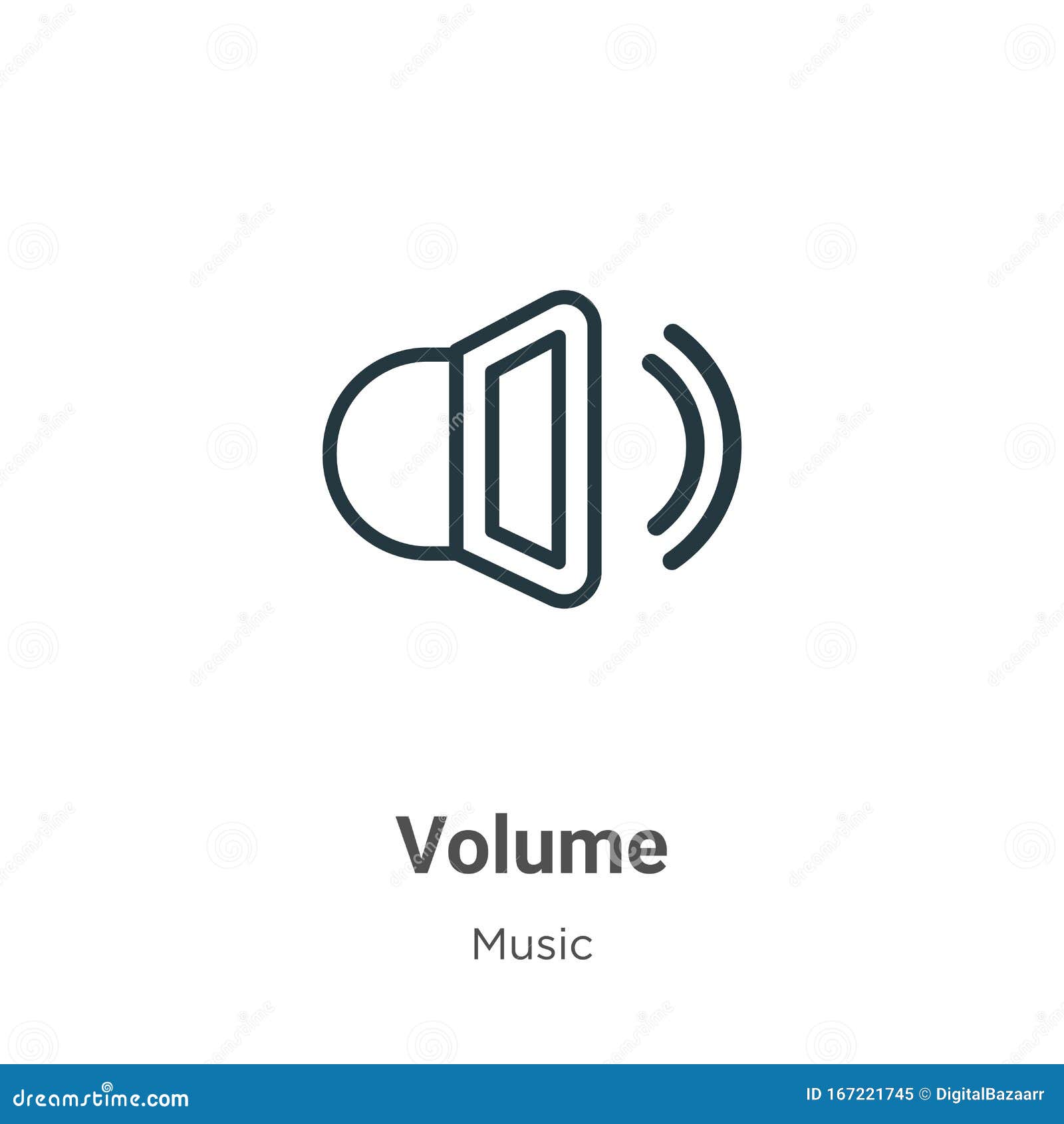 Volume Outline Vector Icon. Thin Line Black Volume Icon, Flat Vector ...