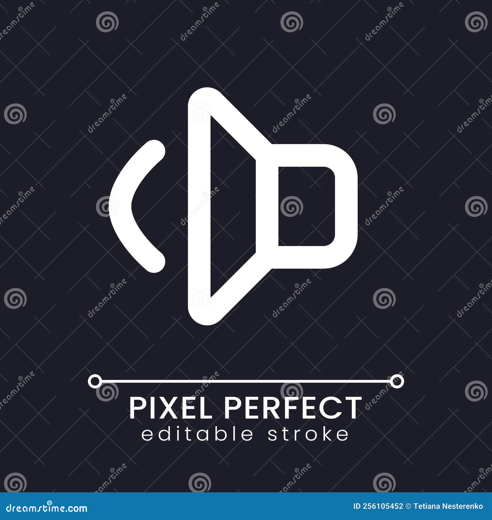 Volume Pixel Perfect White Linear Ui Icon for Dark Theme Stock Vector ...