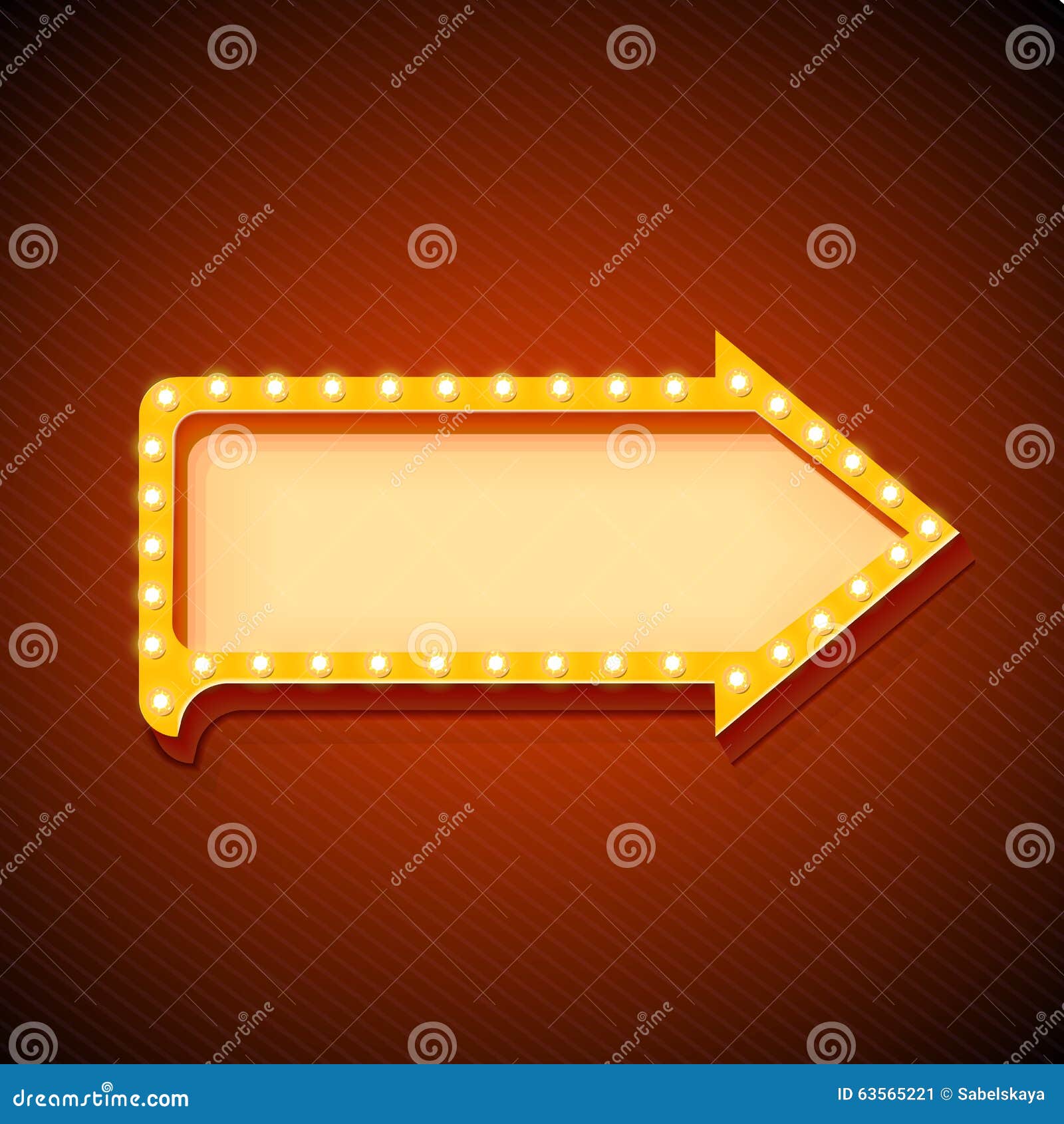 Volume Retro Arrow with Lights Stock Illustration - Illustration of ...