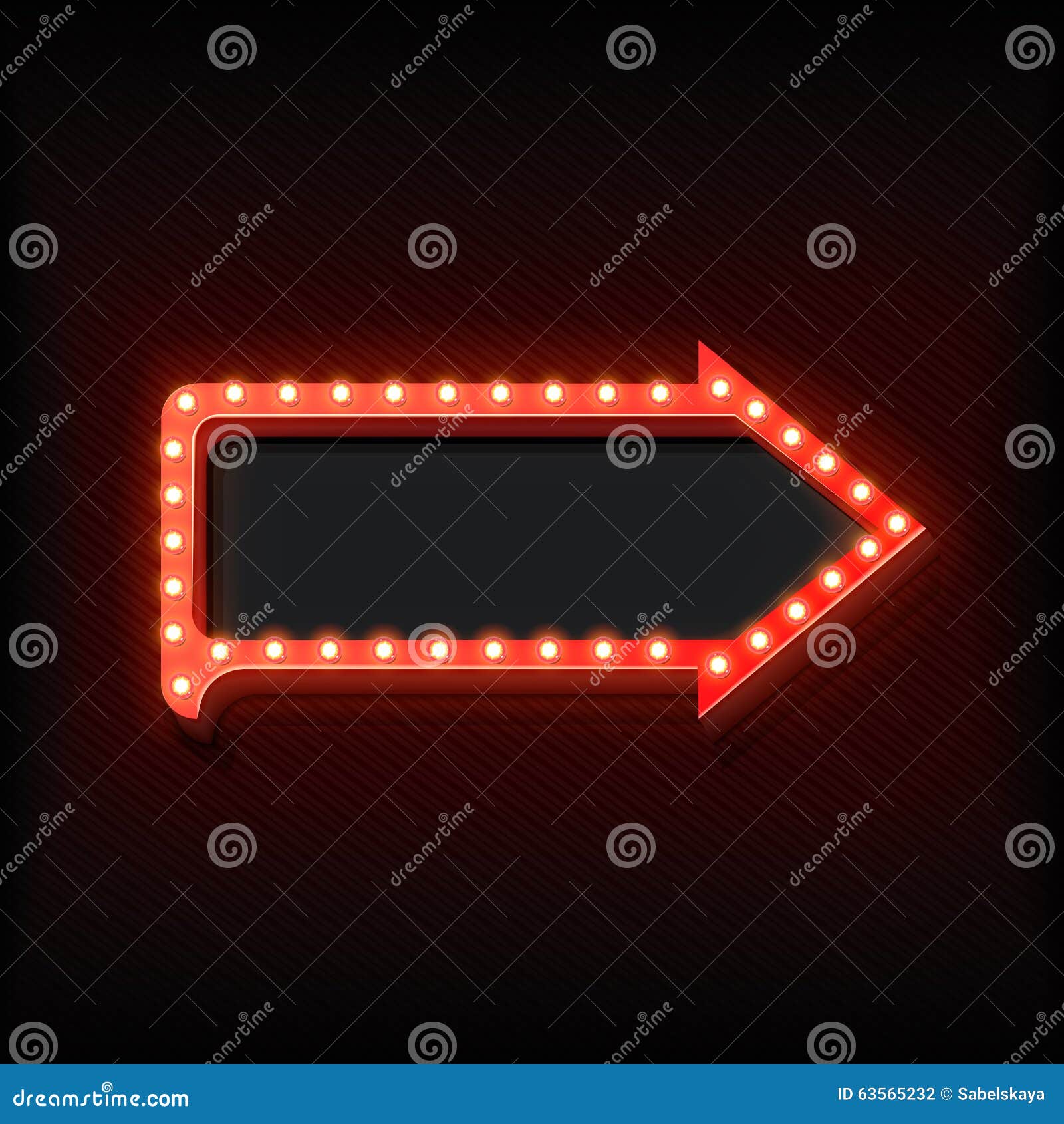 Volume Retro Arrow with Lights Stock Illustration - Illustration of ...
