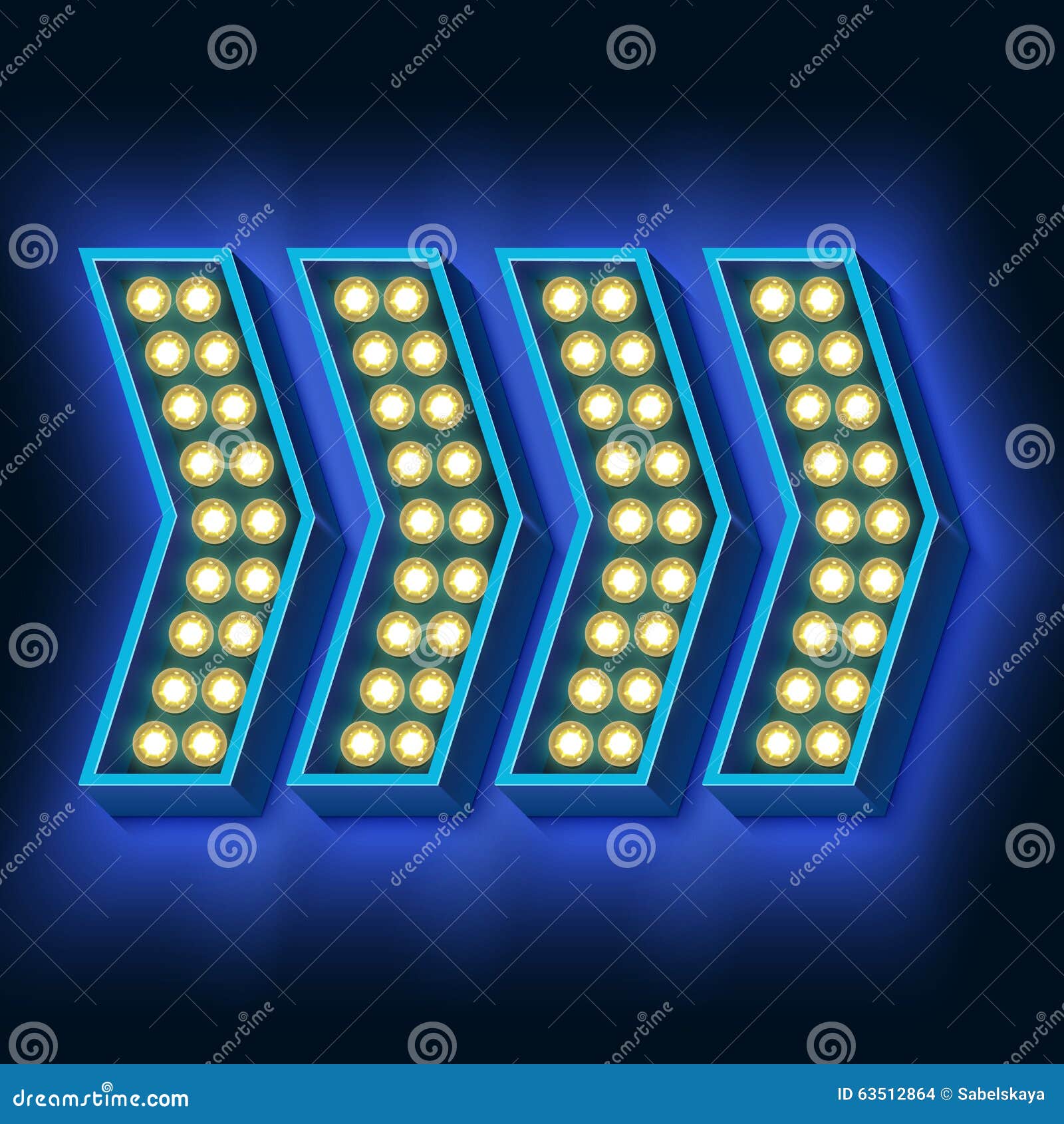 Volume Retro Arrow with Lights Stock Vector - Illustration of circus ...
