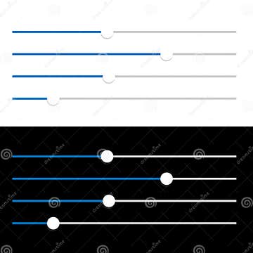 Volume Slider Adjustment Icon Set, Horizontal Slider Button Set, Vector ...