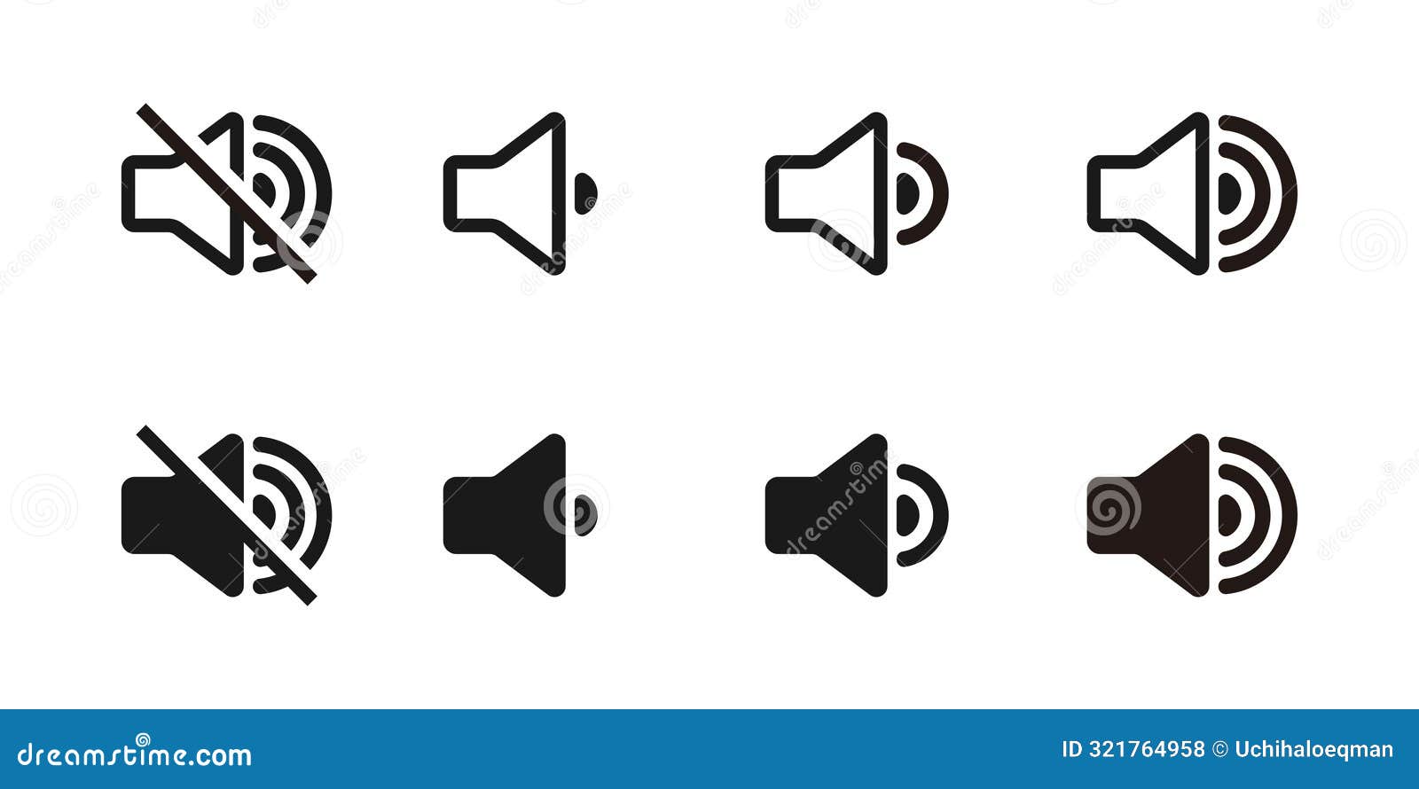 Volume Sound Icon Set Collections Audio Speaker Signs Vector Design ...