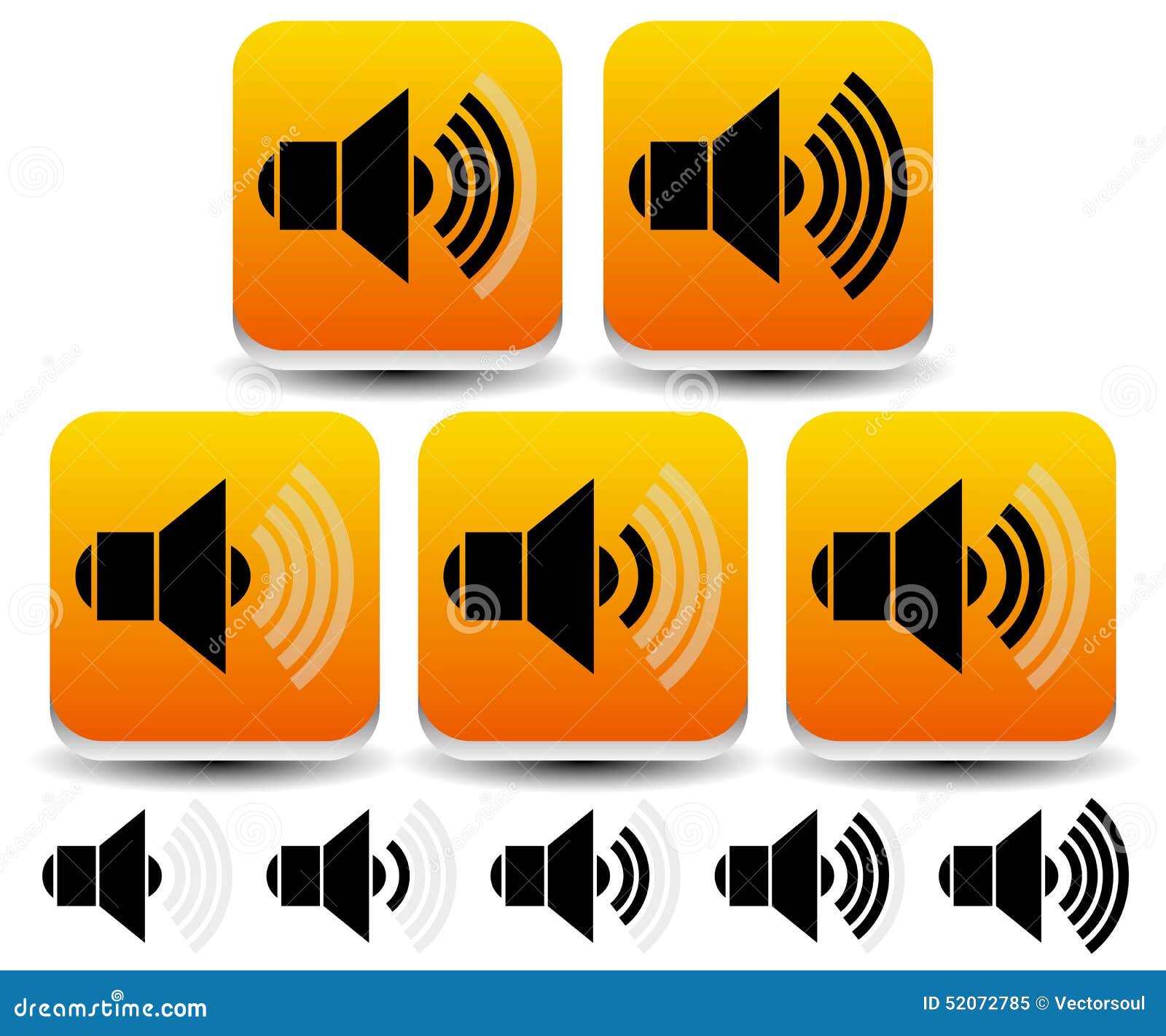 Volume / Sound Level Symbols - Icons Cartoon Vector | CartoonDealer.com ...