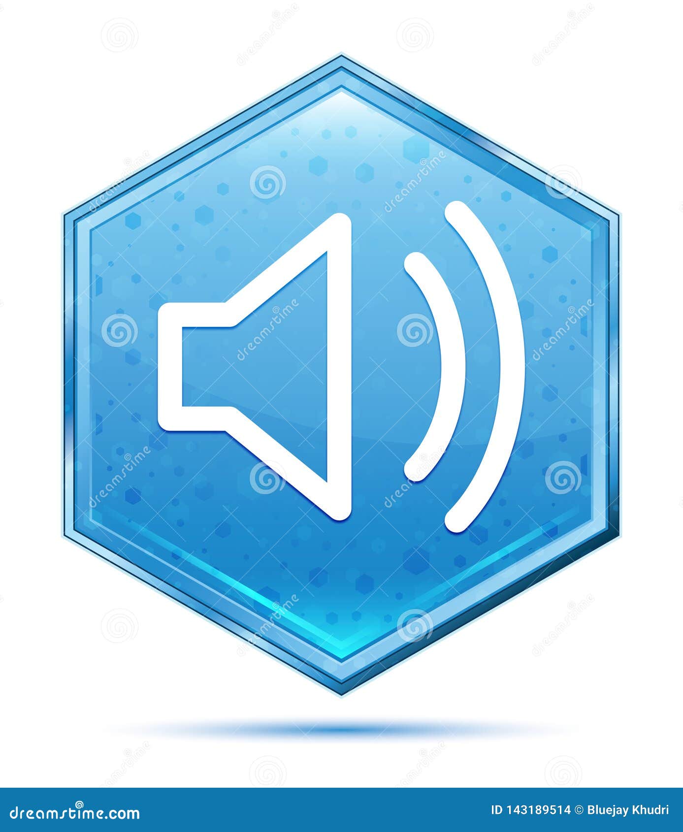 Volume Speaker Icon Crystal Blue Hexagon Button Stock Illustration ...