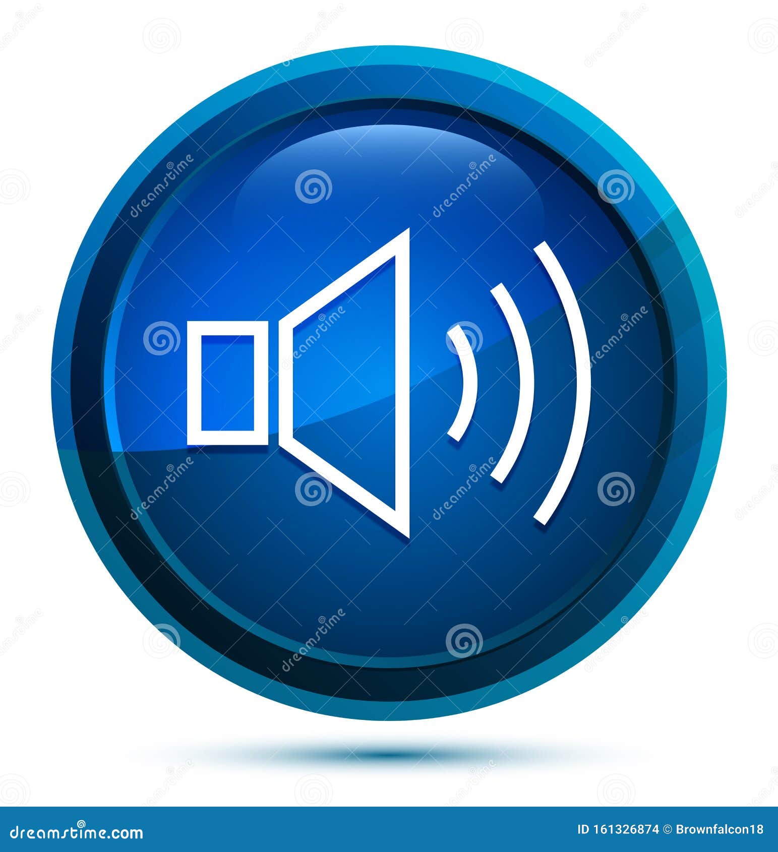 Volume Speaker Icon Elegant Blue Round Button Illustration Stock Vector ...