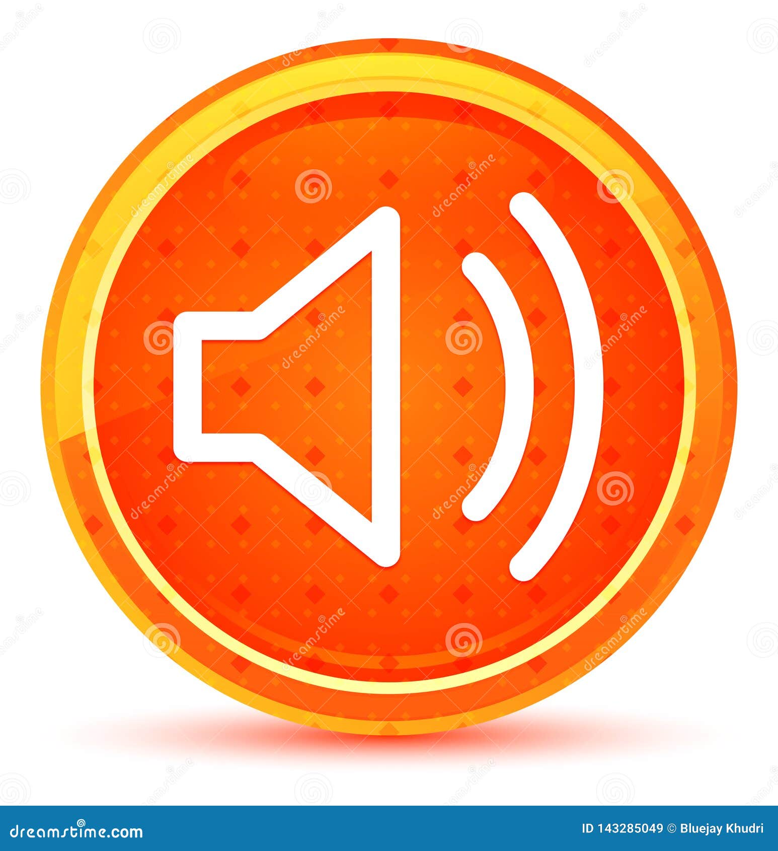Volume Speaker Icon Natural Orange Round Button Stock Illustration ...