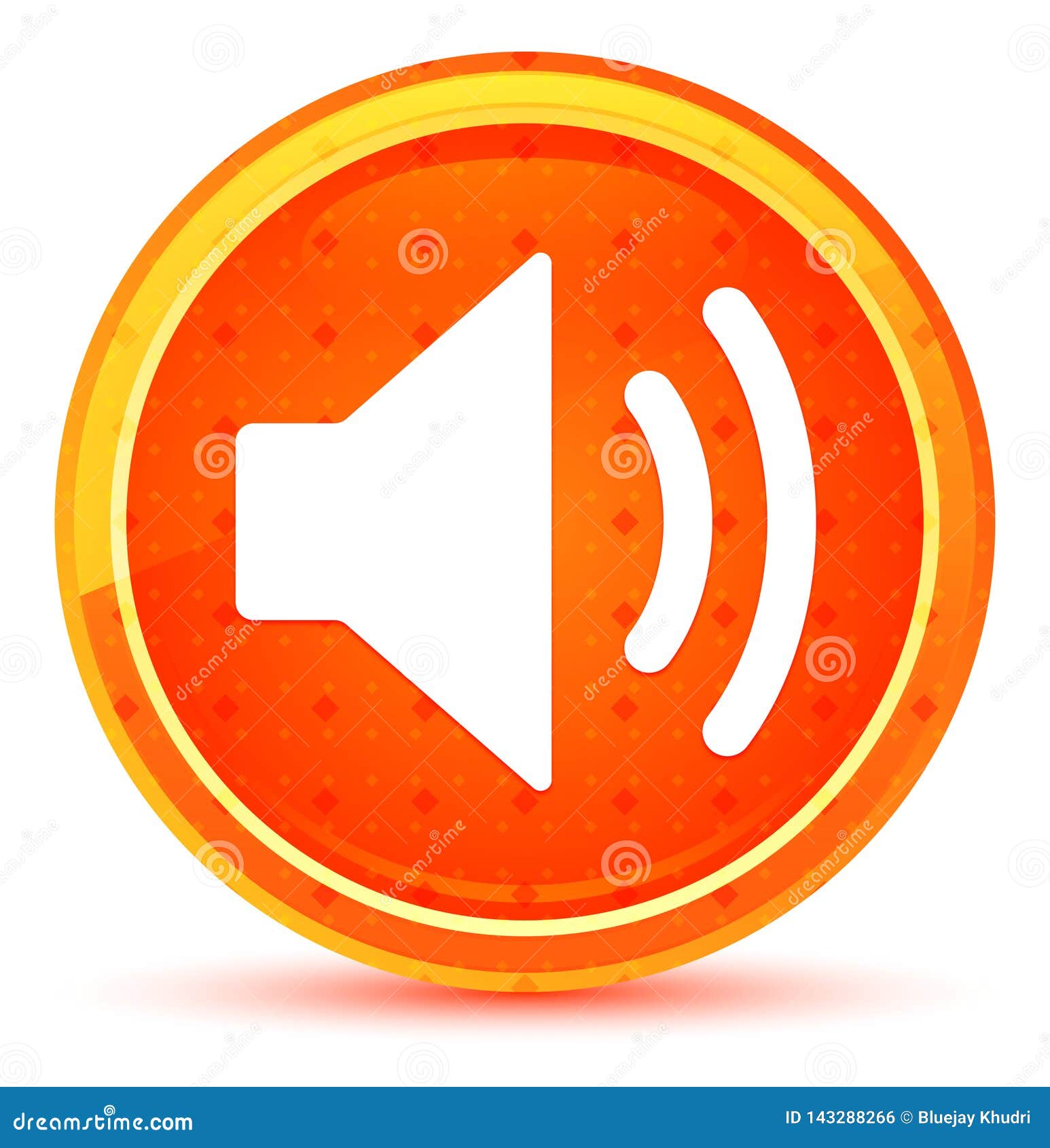 Volume Speaker Icon Natural Orange Round Button Stock Illustration ...
