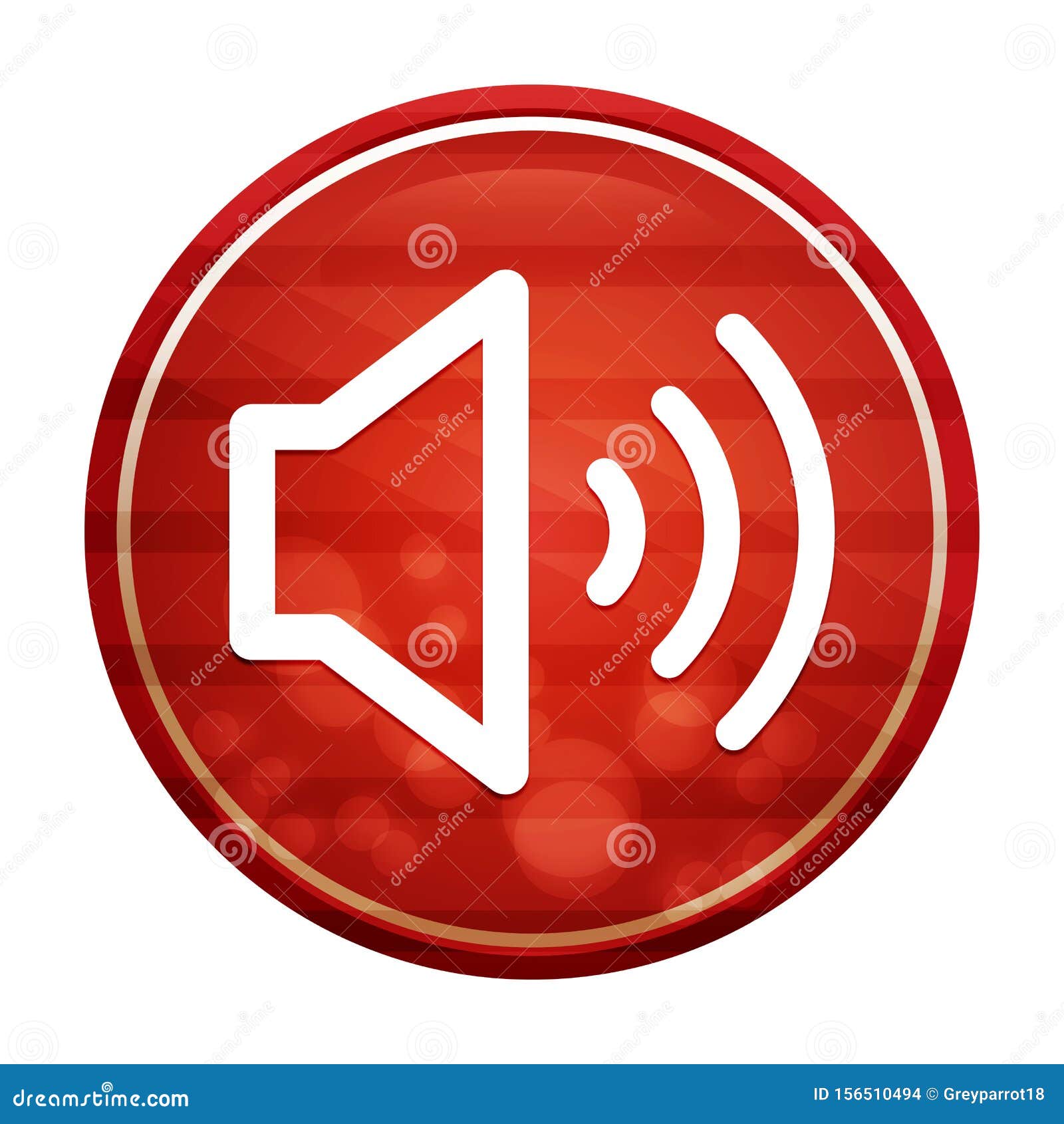 Volume Speaker Icon Realistic Diagonal Motion Red Round Button ...