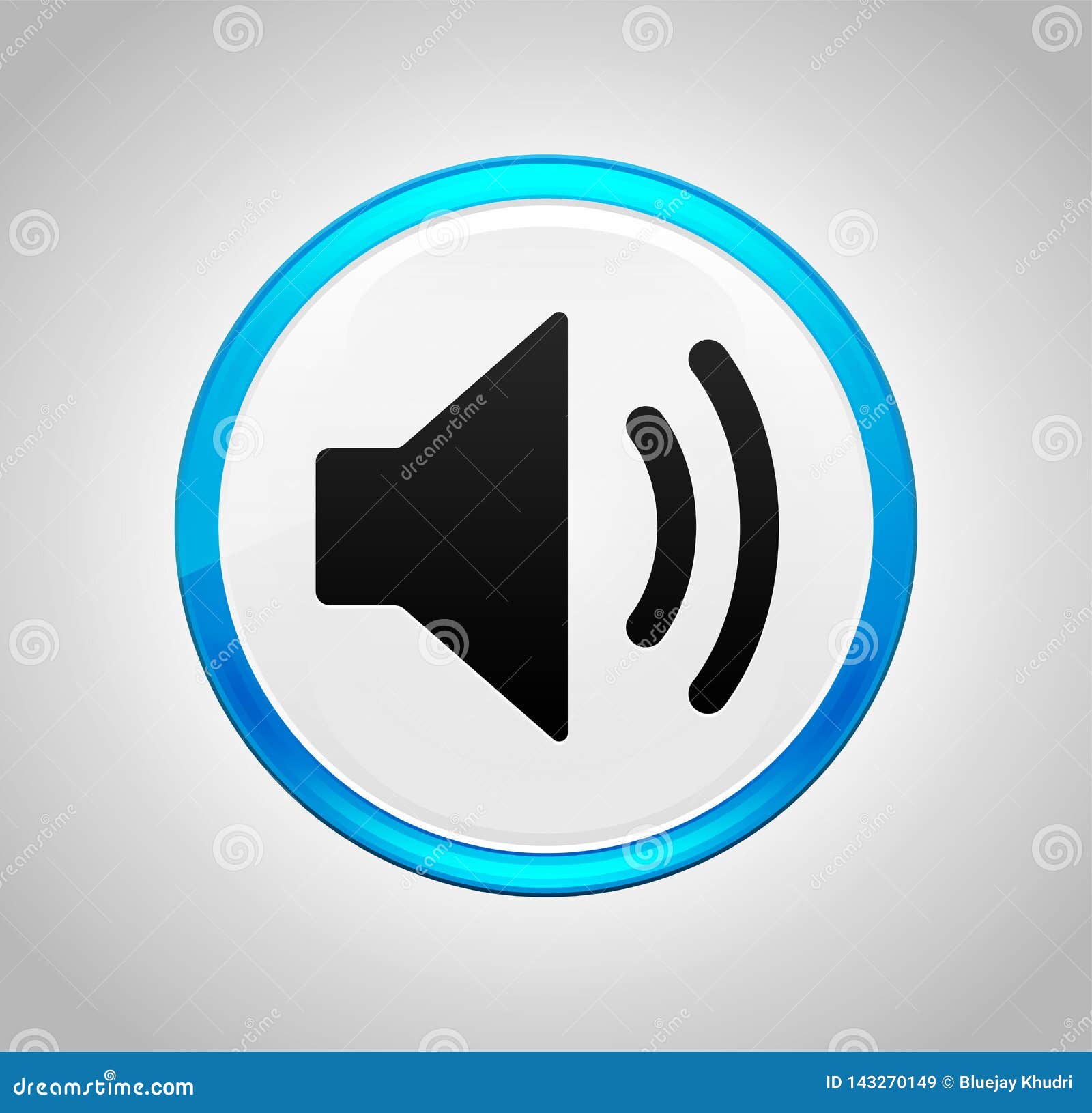 Volume Speaker Icon Round Blue Push Button Stock Illustration ...