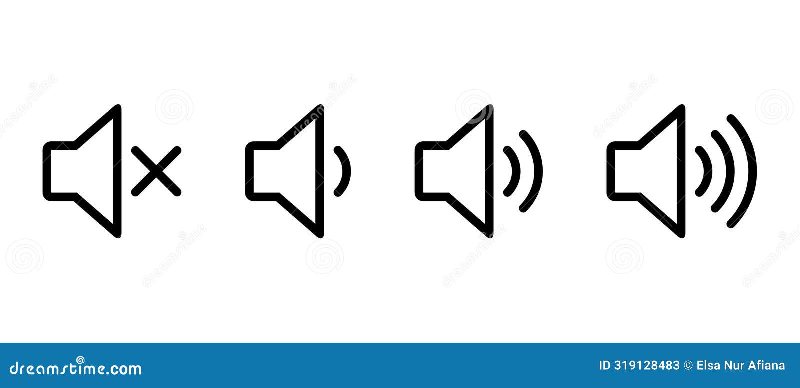 Volume Speaker Icon Set. Level Sound Concept Stock Vector ...