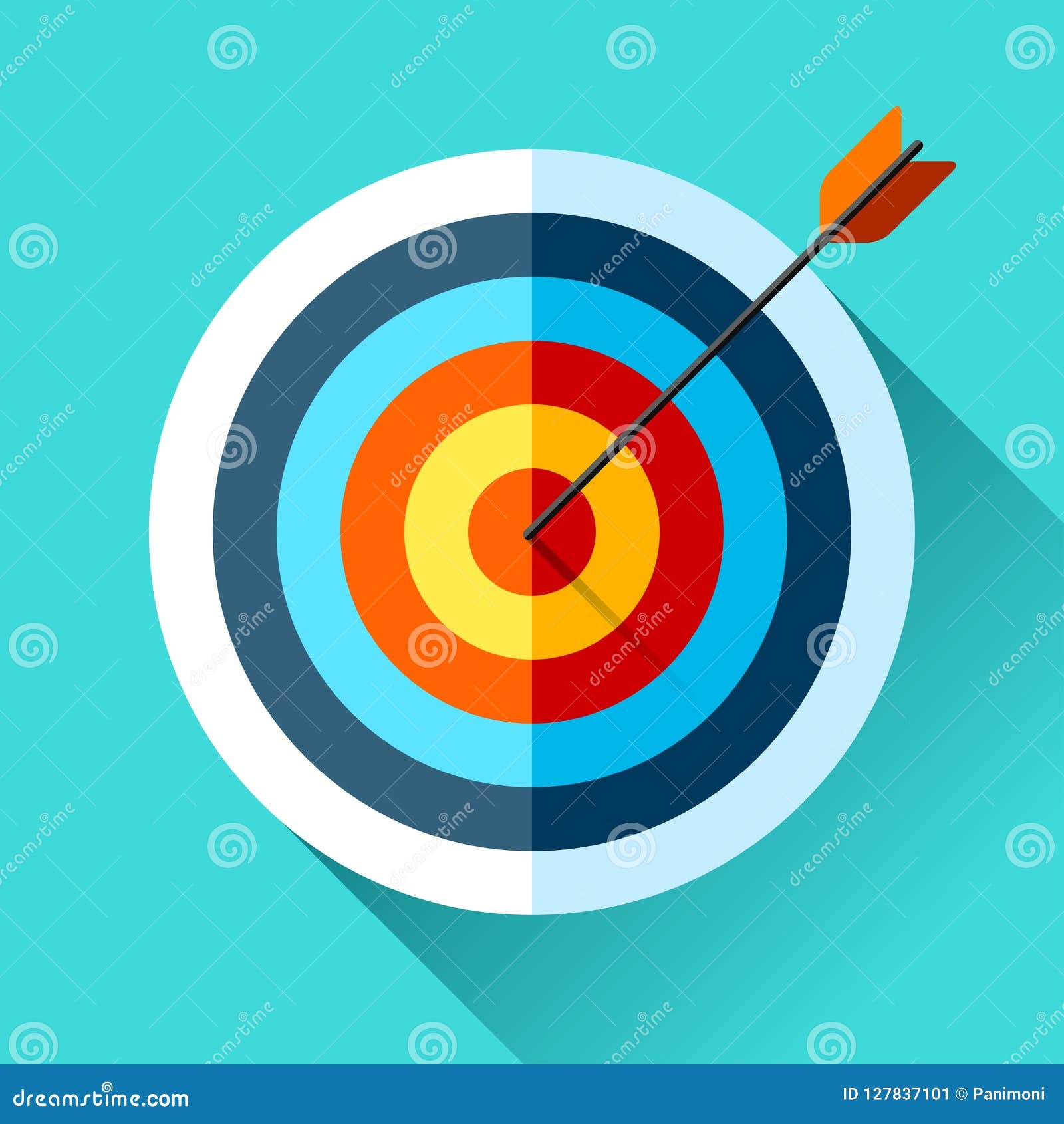 Volume Target Icon in Flat Style on Color Background. Arrow in the ...