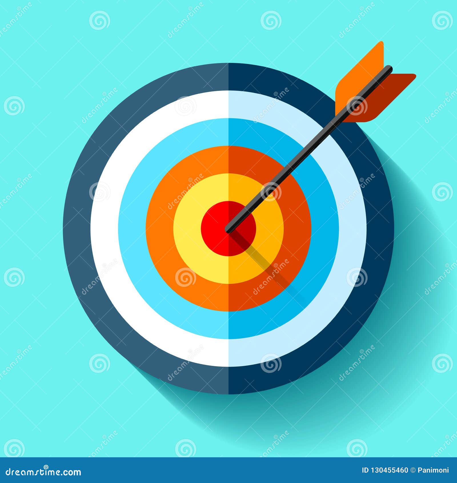 Volume Target Icon in Flat Style on Color Background. Arrow in the ...