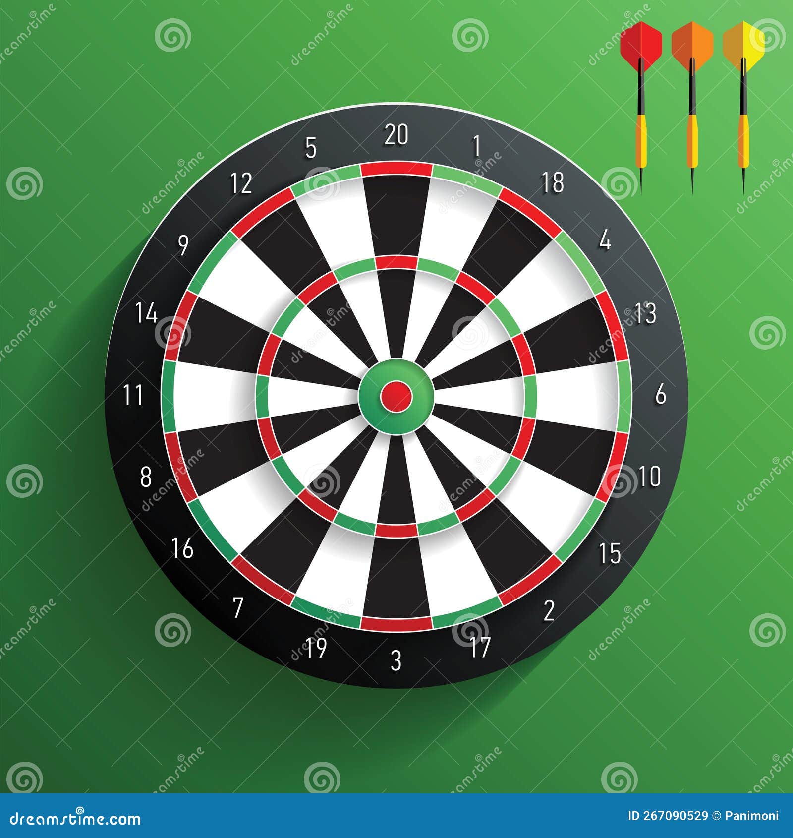 Volume Target Icon in Flat Style on Color Background. Darts Game Stock ...