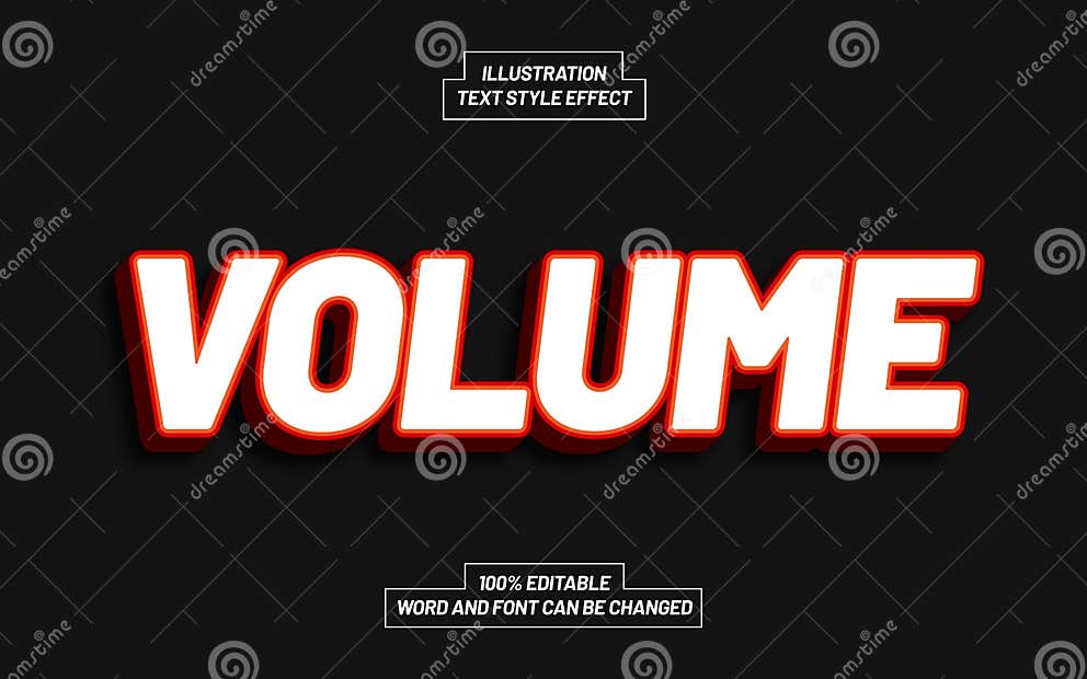 Volume White Text Style Effect Stock Vector - Illustration of color ...