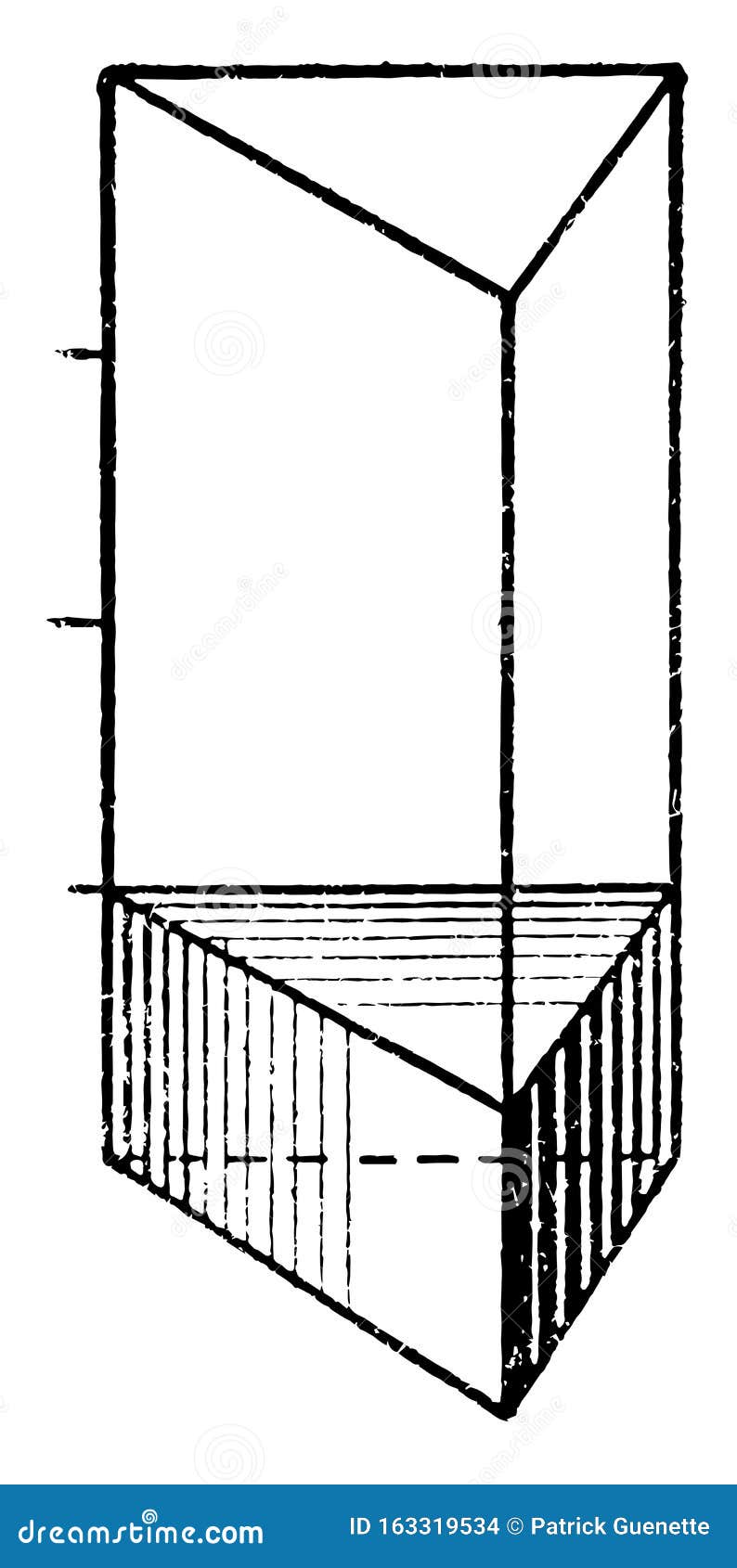 Volume of Triangular Prism Vintage Illustration Stock Vector ...