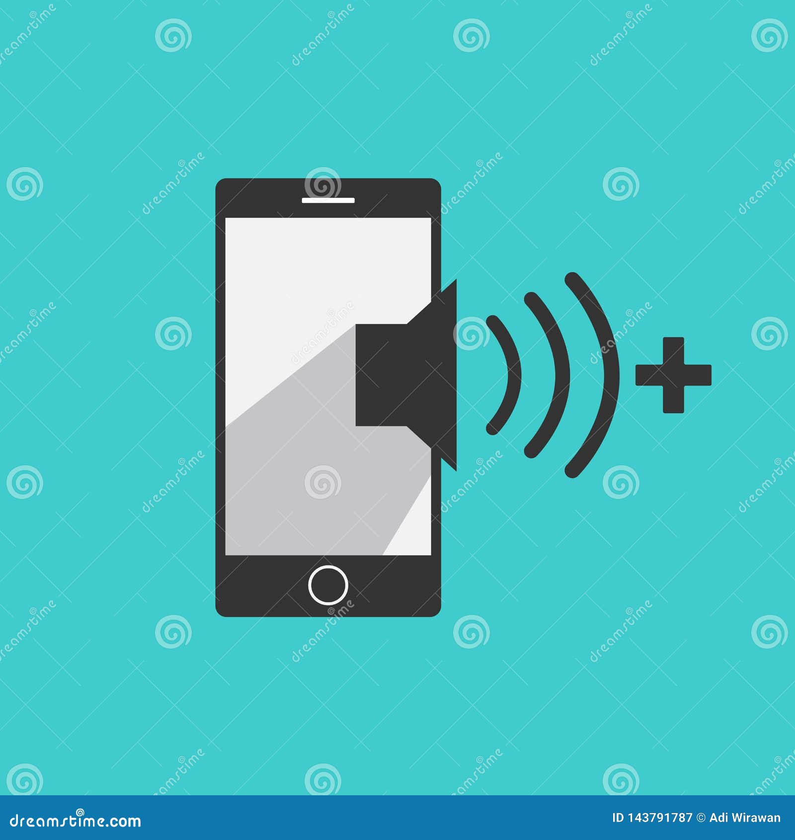Volume Up Mobile Phone Icon Vector in Modern Flat Style Stock Vector ...
