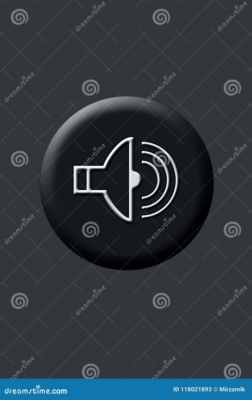 Volume Up Icon Isolated on Grey Background. Stock Illustration ...
