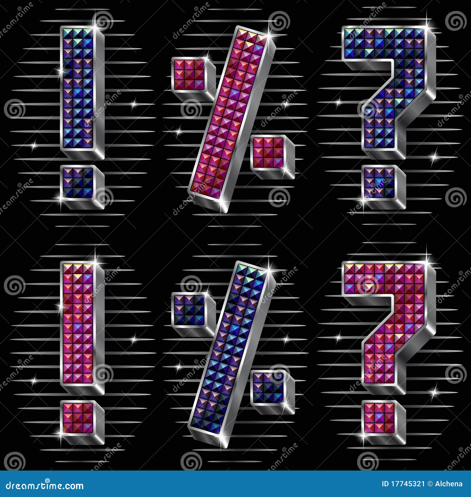 Volume Vector Signs with Shiny Rhinestones Stock Vector - Illustration ...