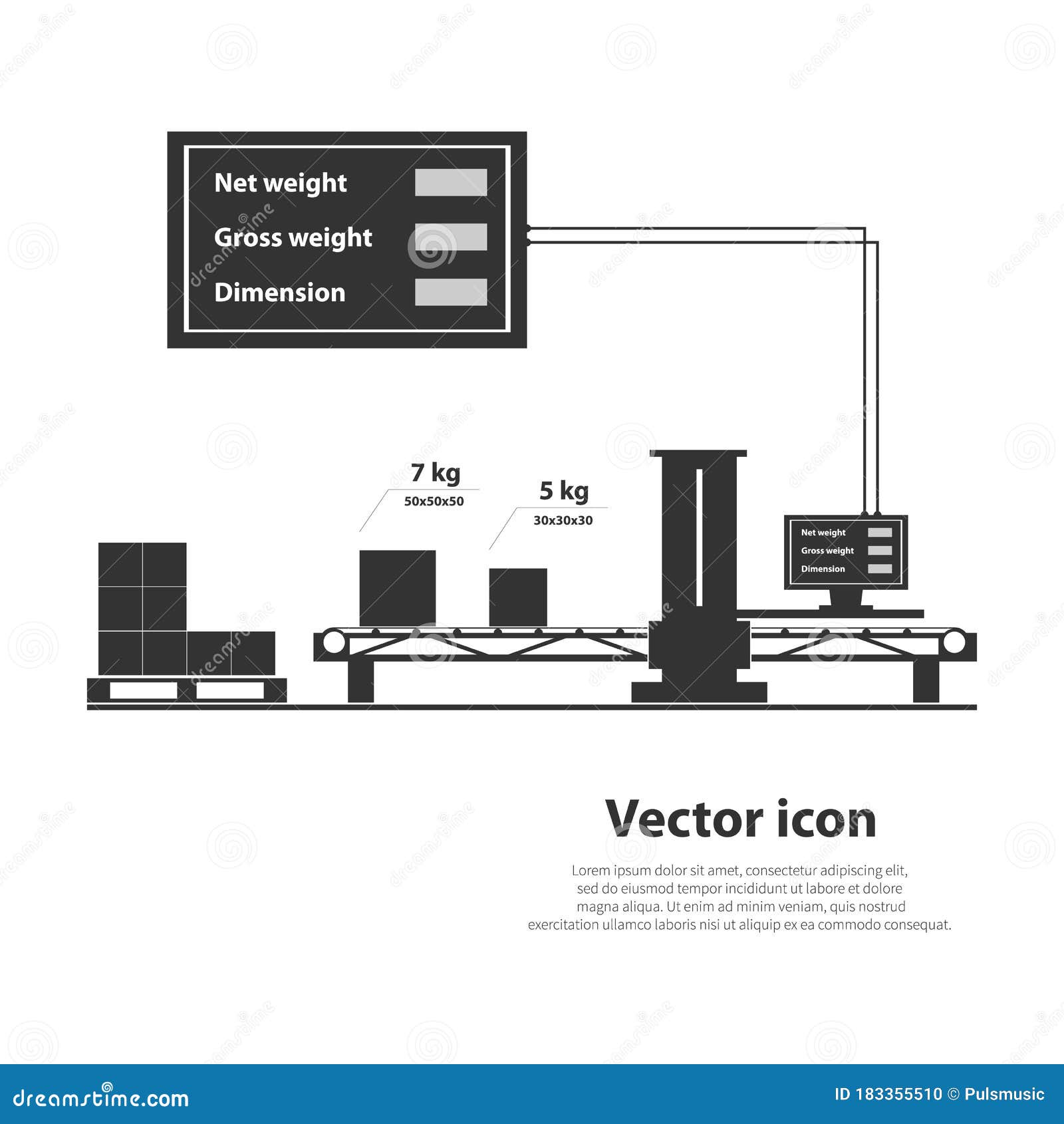 Volume And Weight Measuring System Vector Illustration | CartoonDealer ...