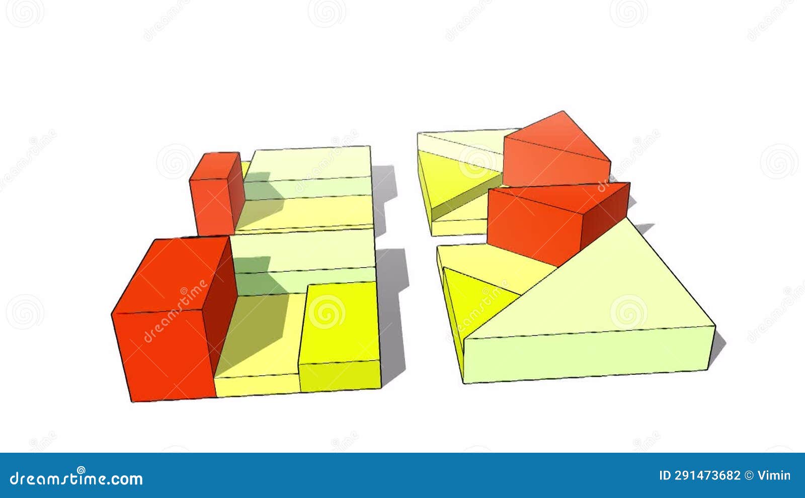 Composition of a Geometric. Volumetric Architectural Elements Stock ...