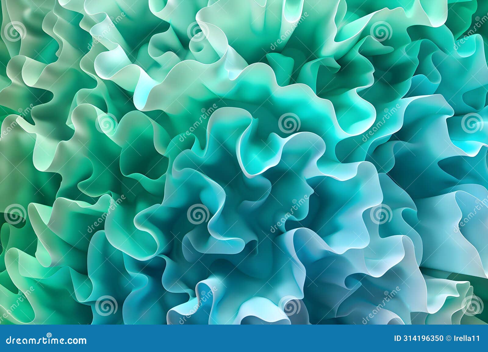 Volumetric Background with Abstract Waves and Green-turquoise Gradient ...