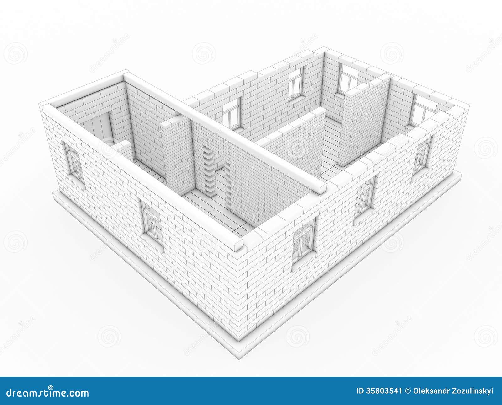 Volumetric the Building Drawing #3 Stock Illustration - Illustration of ...