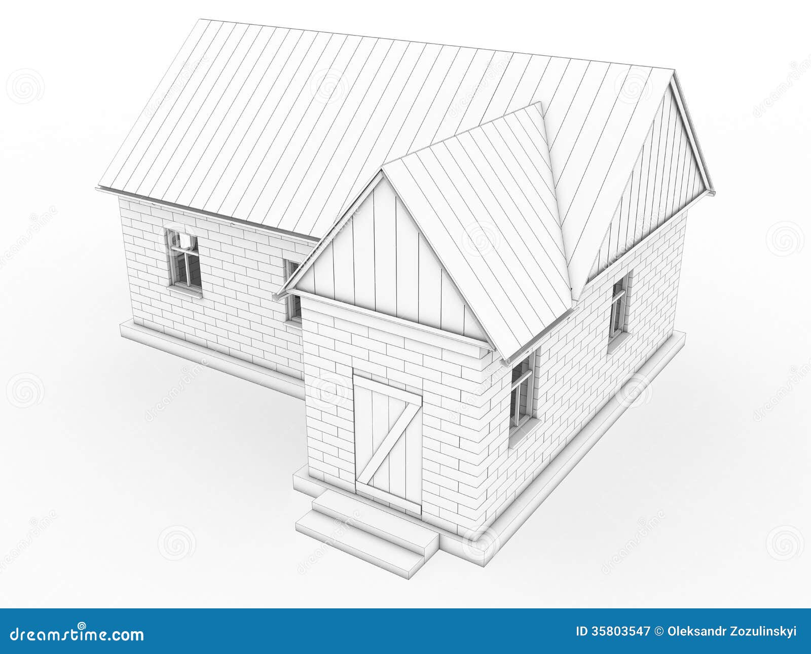Volumetric the Building Drawing #1 Stock Illustration - Illustration of ...