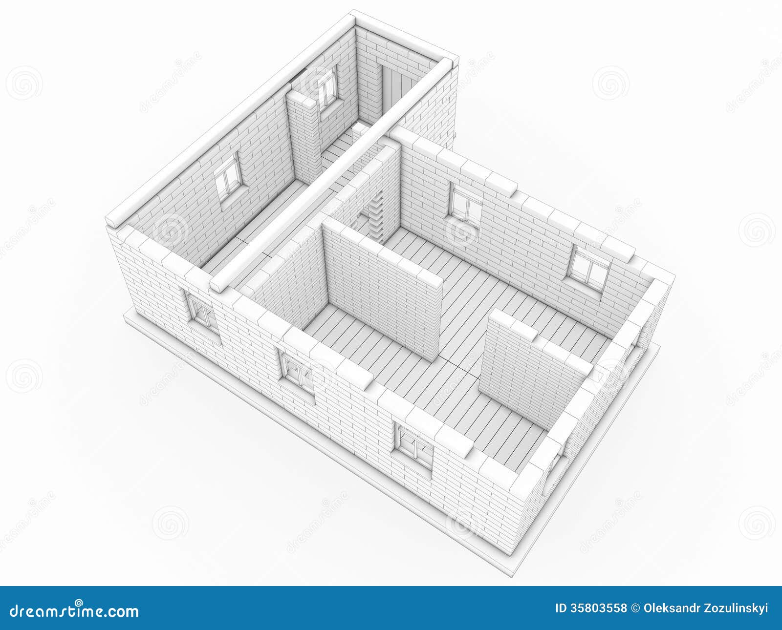 Volumetric the Building Drawing #4 Stock Illustration - Illustration of ...