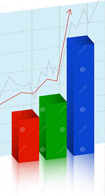 A Volumetric Column Graph,three Columns of Columnar Diagrammaiz Stock ...