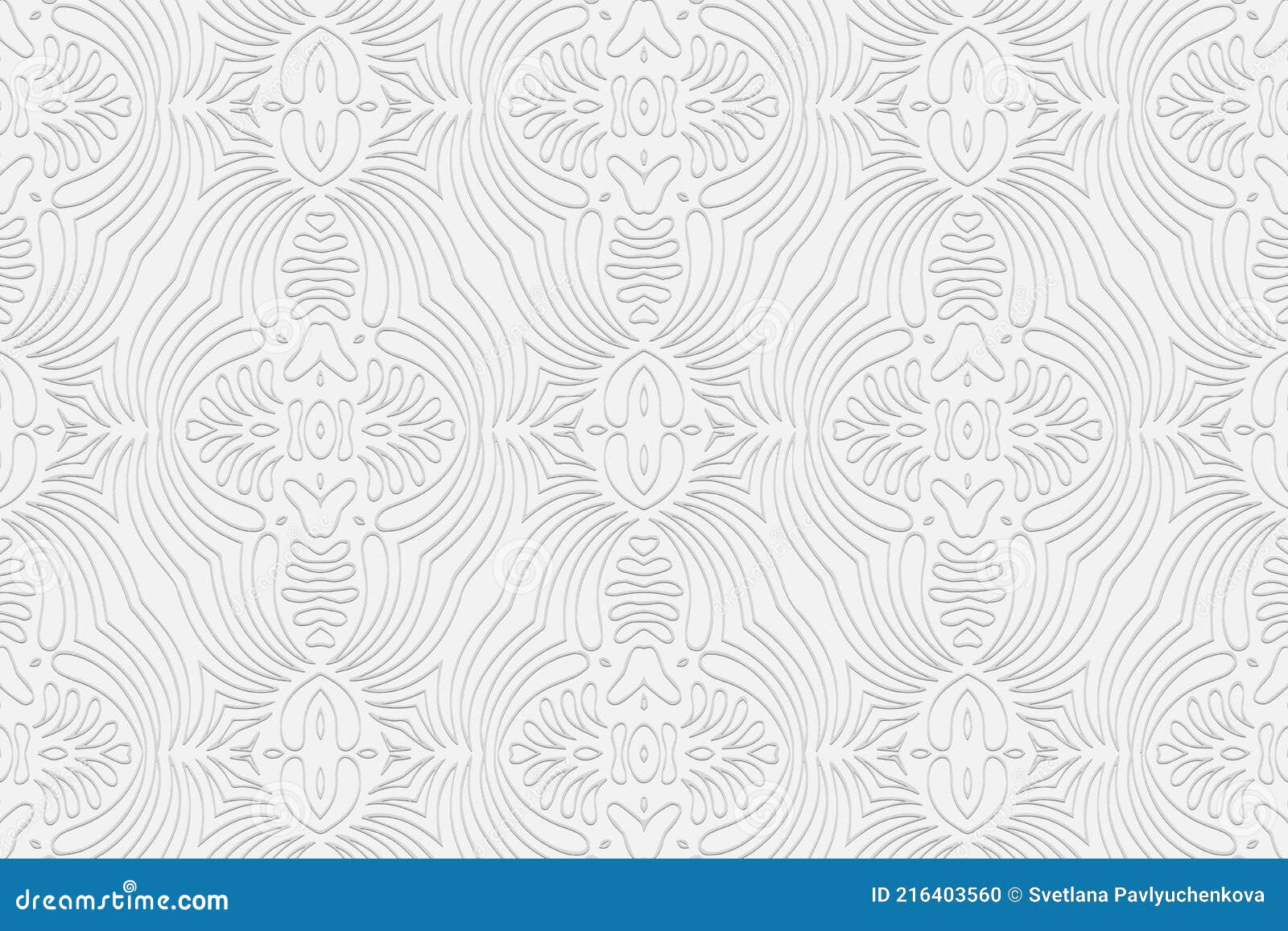 Volumetric Convex White Background. 3d Embossed Geometric Graceful ...