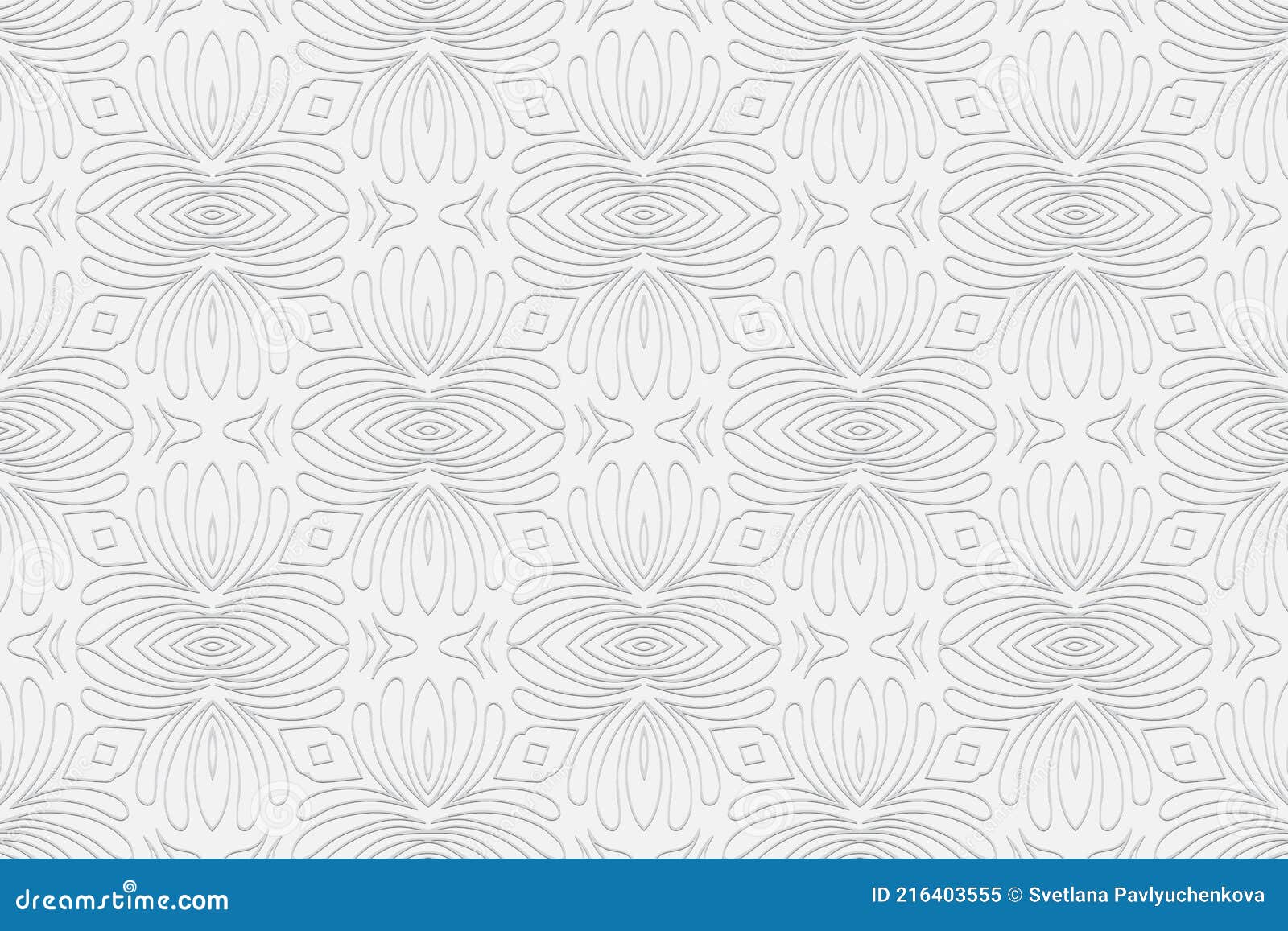 Volumetric Convex White Background. 3d Embossed Geometric Pattern with ...