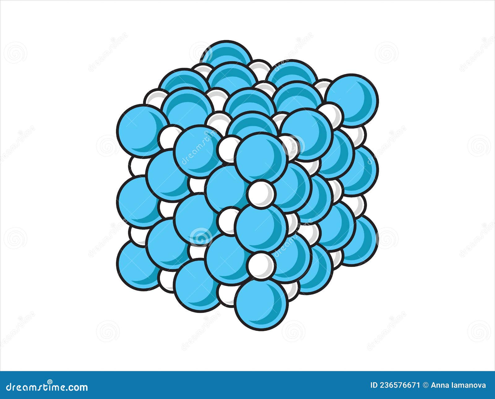 Volumetric Crystal Lattice with Atoms Stock Vector - Illustration of ...