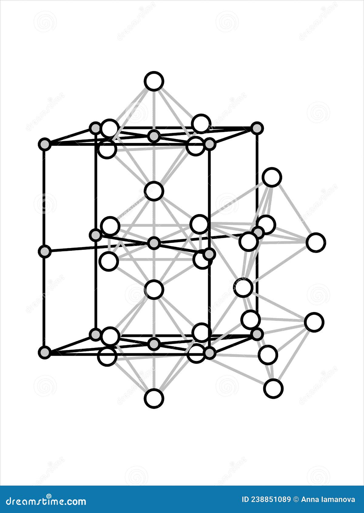 Volumetric Crystal Lattice of Cementite on White Background Stock ...