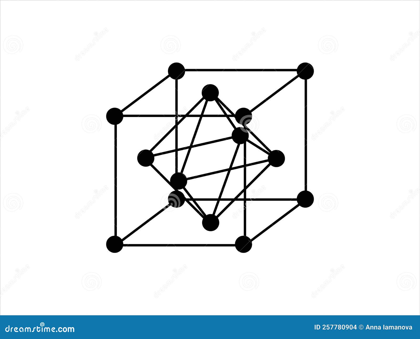 Volumetric Crystal Lattice Of Graphite Vector Illustration ...