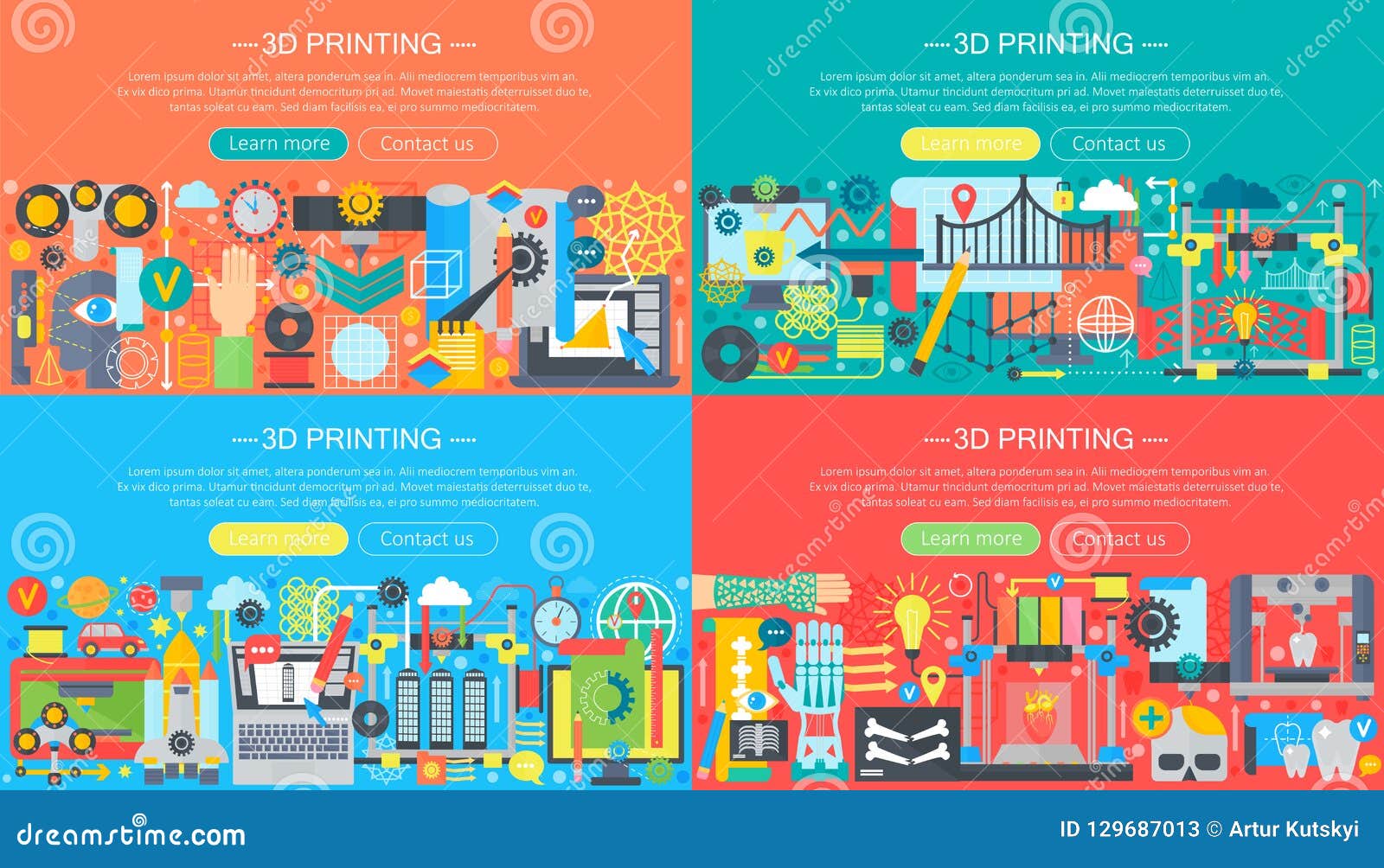 Volumetric 3d Printing and Modeling Concepts Collection. 3d Compositing ...