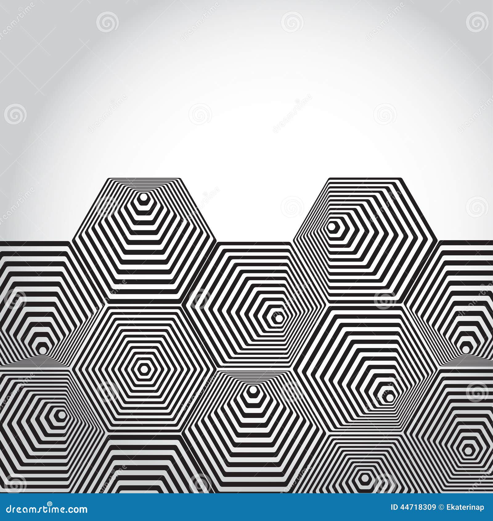 Volumetric 3D Pyramid. Hexagon. Optical Illusion Background. Black and ...