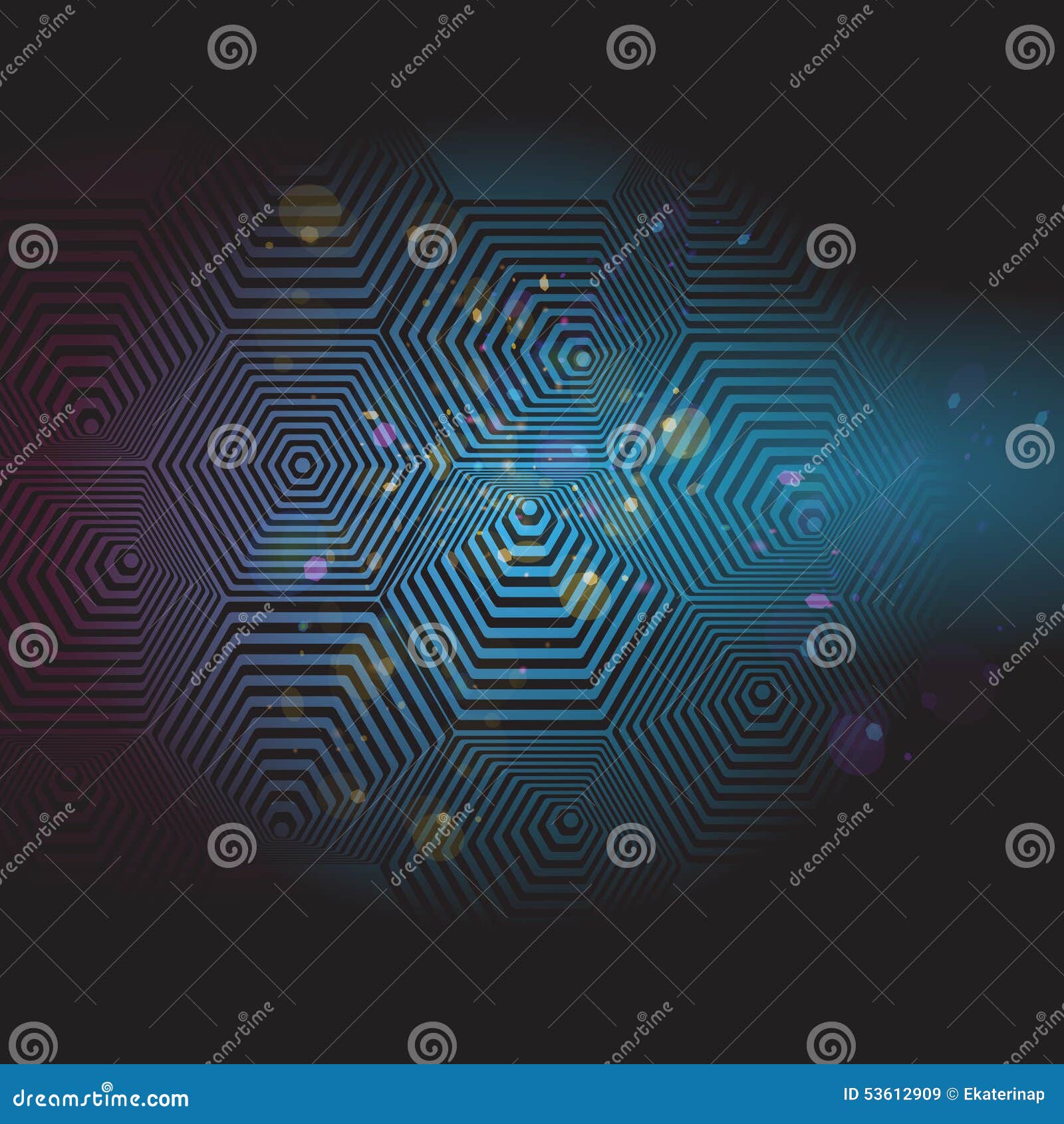 Volumetric 3D Pyramid. Hexagon. Optical Illusion Black and Blue ...