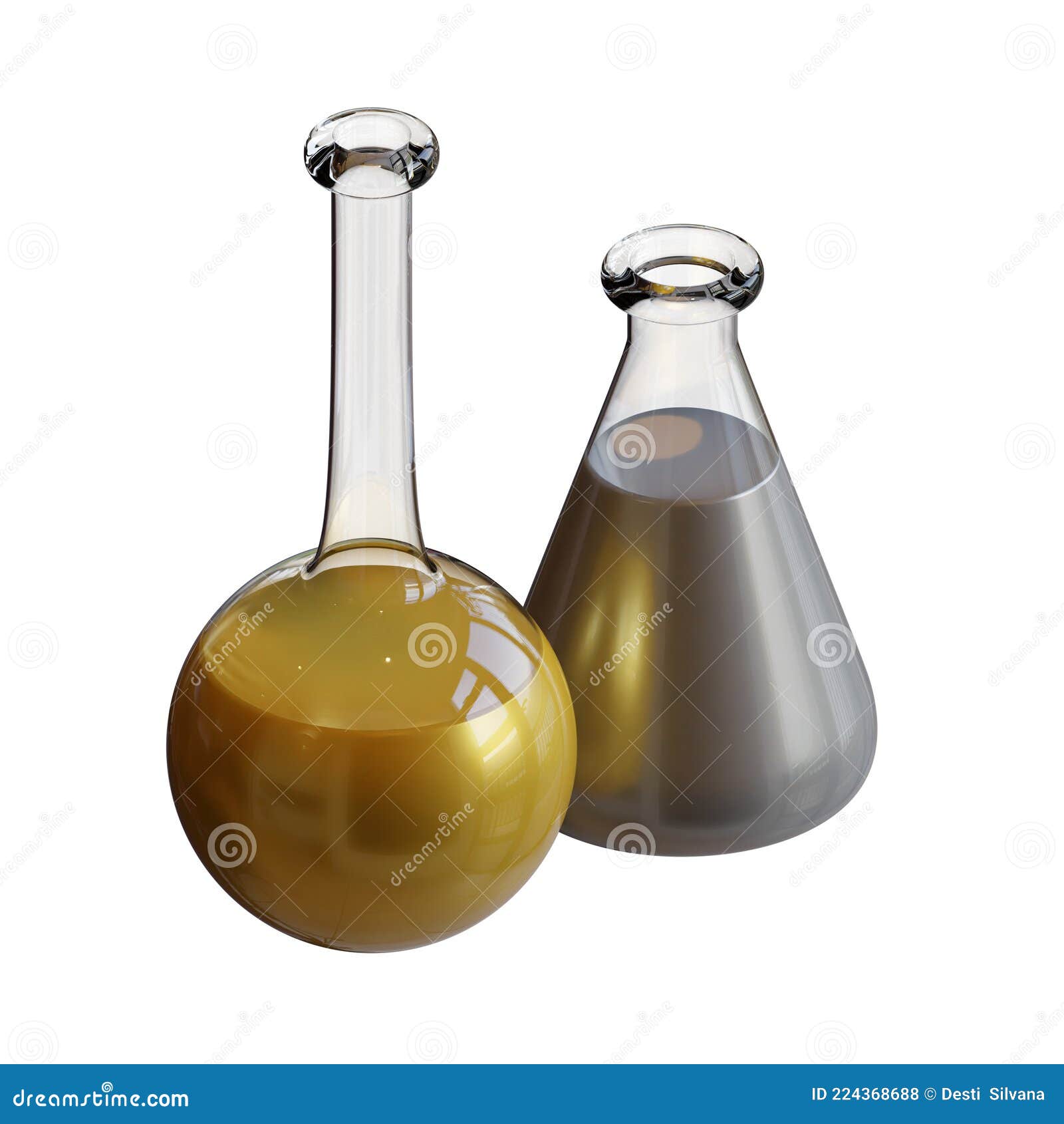 Volumetric and Erlenmeyer Flask 3D Rendering Illustration Stock ...