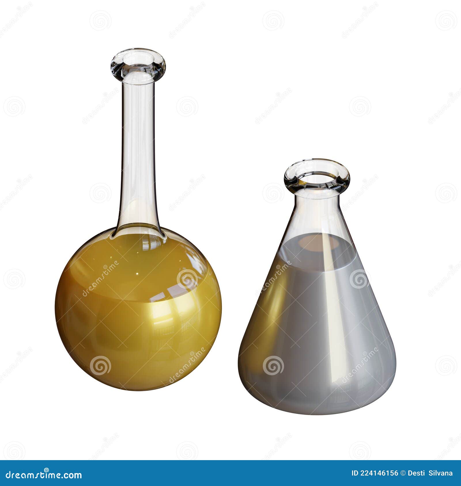 Volumetric and Erlenmeyer Flask 3D Rendering Illustration Stock ...