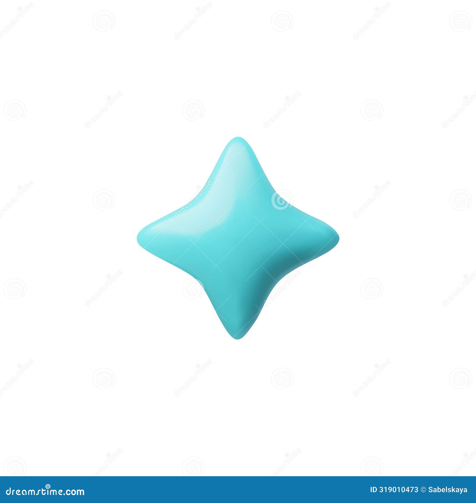 Volumetric Icon of Blue Star on Isolated Background. Stock Illustration ...