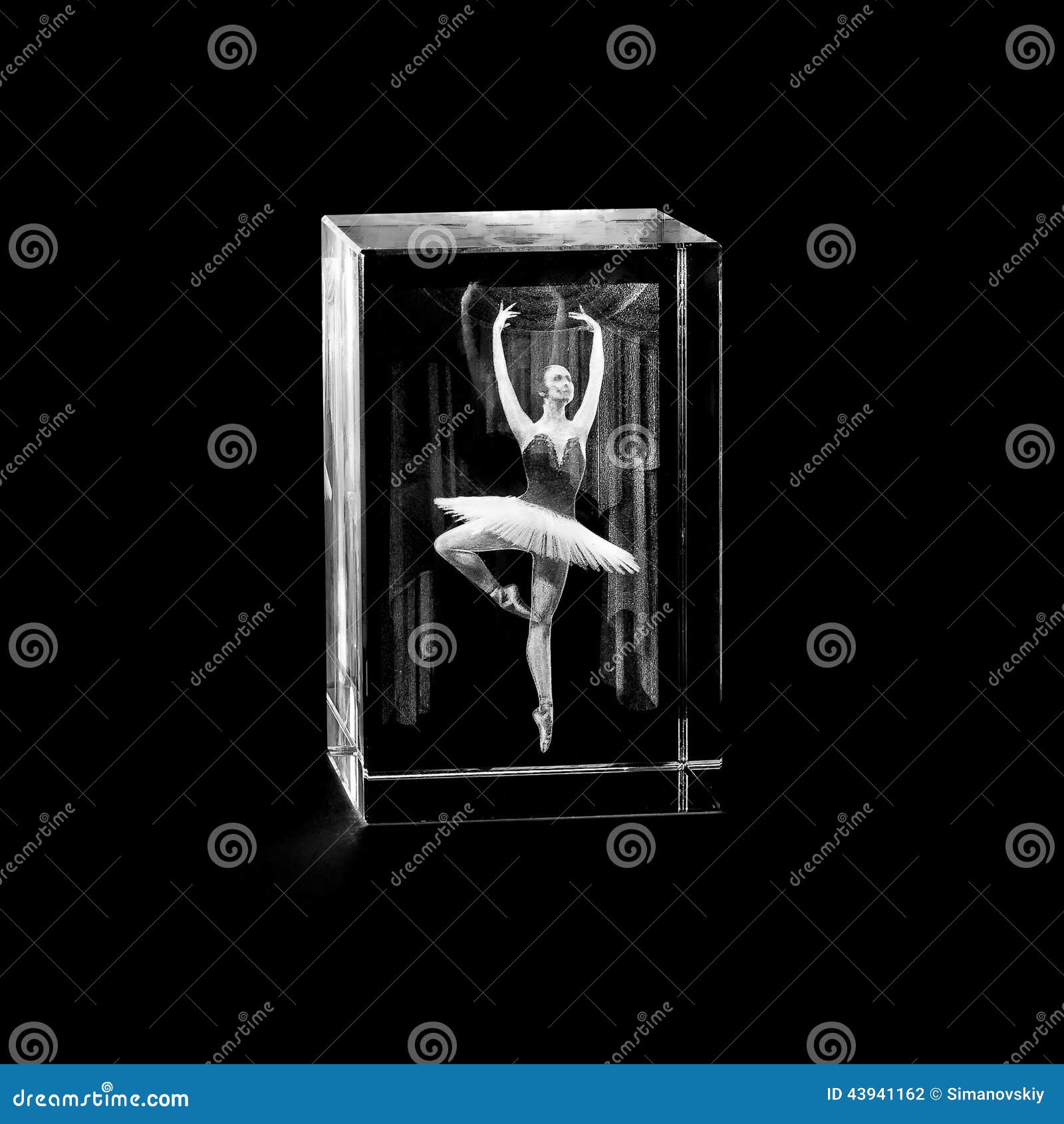 Volumetric Laser Engraving Inside the Glass. Stock Photo - Image of ...