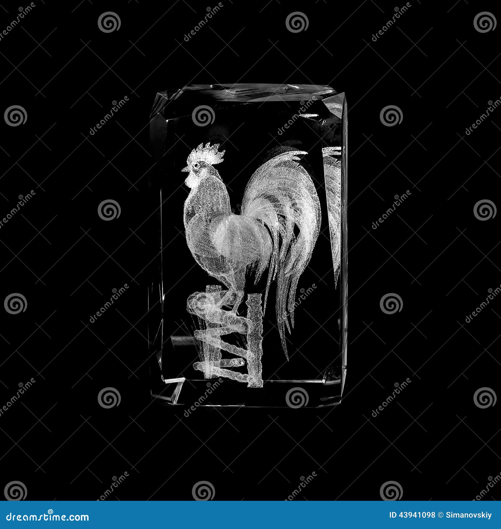 Volumetric Laser Engraving Inside The Glass. Stock Photography ...