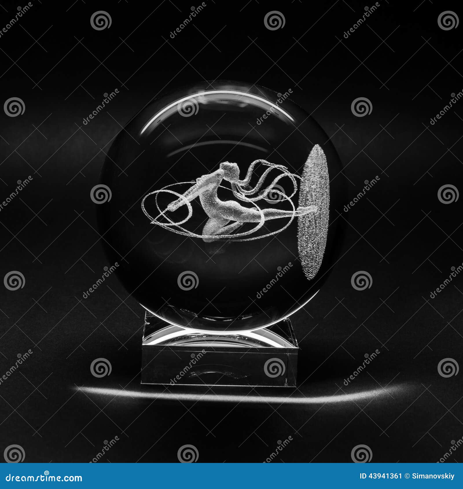 Volumetric Laser Engraving Inside The Glass. Stock Photography ...