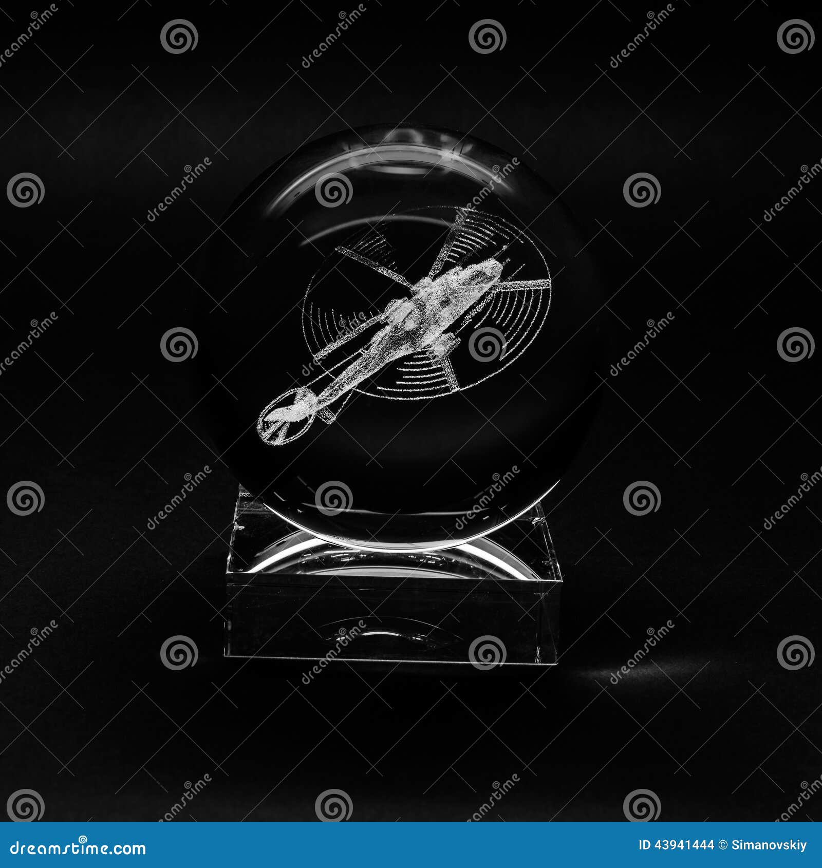 Volumetric Laser Engraving Inside The Glass. Stock Photography ...